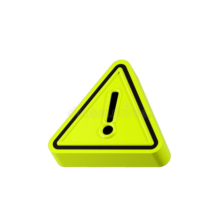 3d Warning Sign with Exclamation Mark Stock Image - Illustration of ...