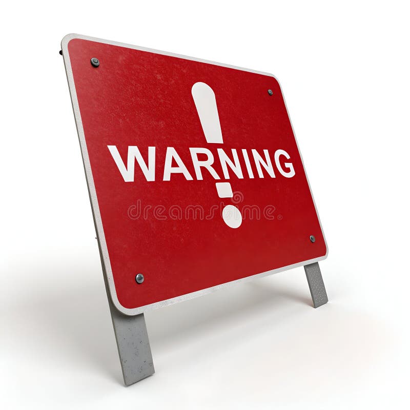 3D Warning Sign with Exclamation Mark Isolated on White Background ...