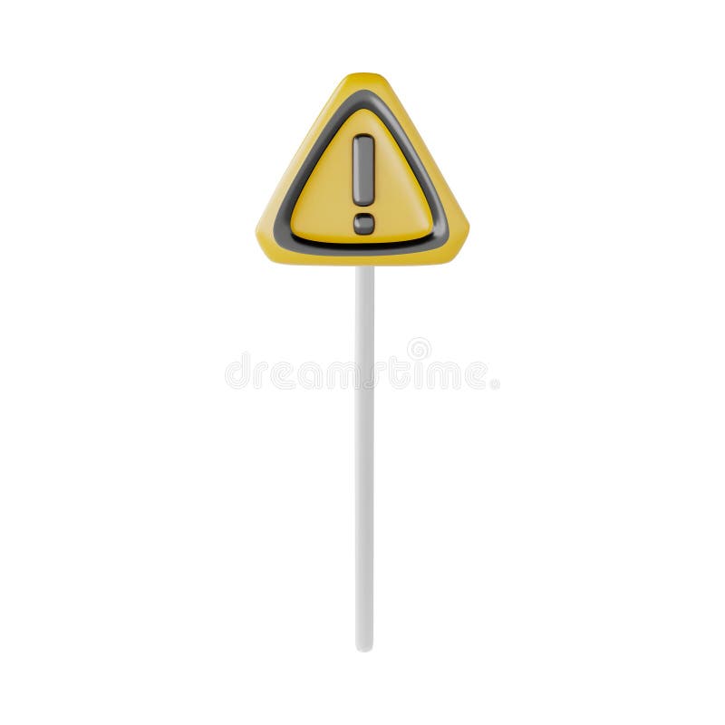 3D Warning Sign Icon with Exclamation Vector Illustration Stock Vector ...
