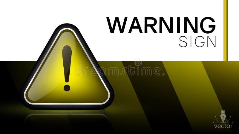 3D warning sign. stock vector. Illustration of dangerous - 153995921