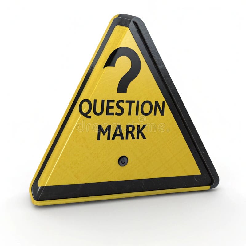 3D Warning Triangle with Question Mark Stock Illustration ...