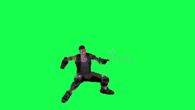 3d Warrior Man Dancing from Opposite Angle on Green Screen 3D People ...