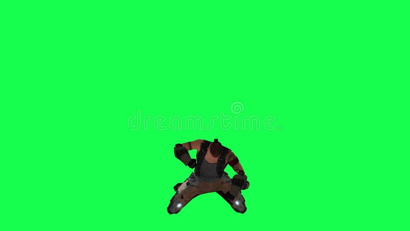 3d Warrior Man Fighting and Punching from Opposite Angle on Green ...