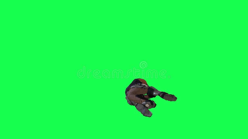 3d Warrior Man Shot Moment from Opposite Angle on Green Screen 3D ...