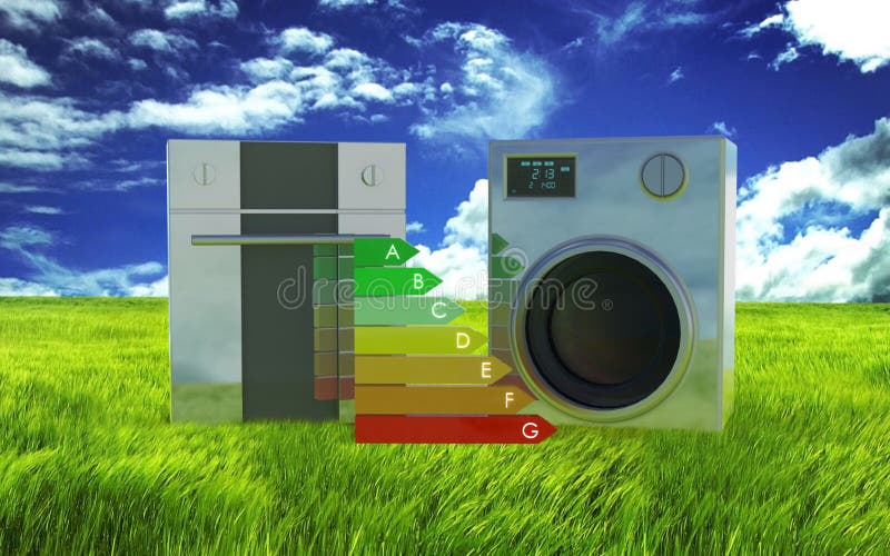 3d Washing Machine, Oven - Energy Efficiency Stock Illustration ...