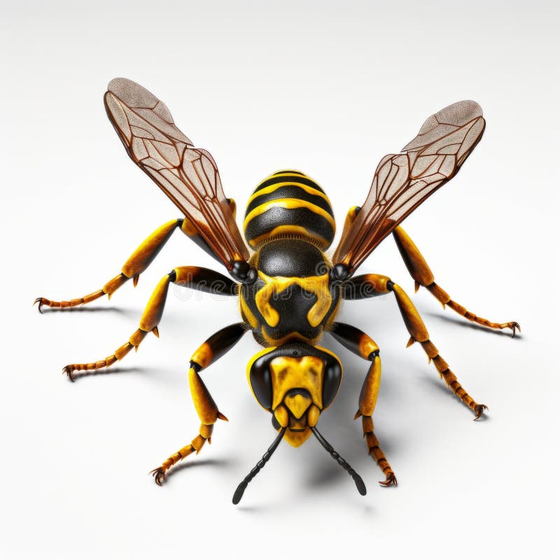 3d Wasp Model Design with Densely Textured Surface on White Background ...