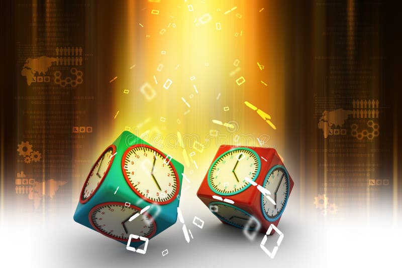 3d watch in cube stock illustration. Illustration of sign - 49440665