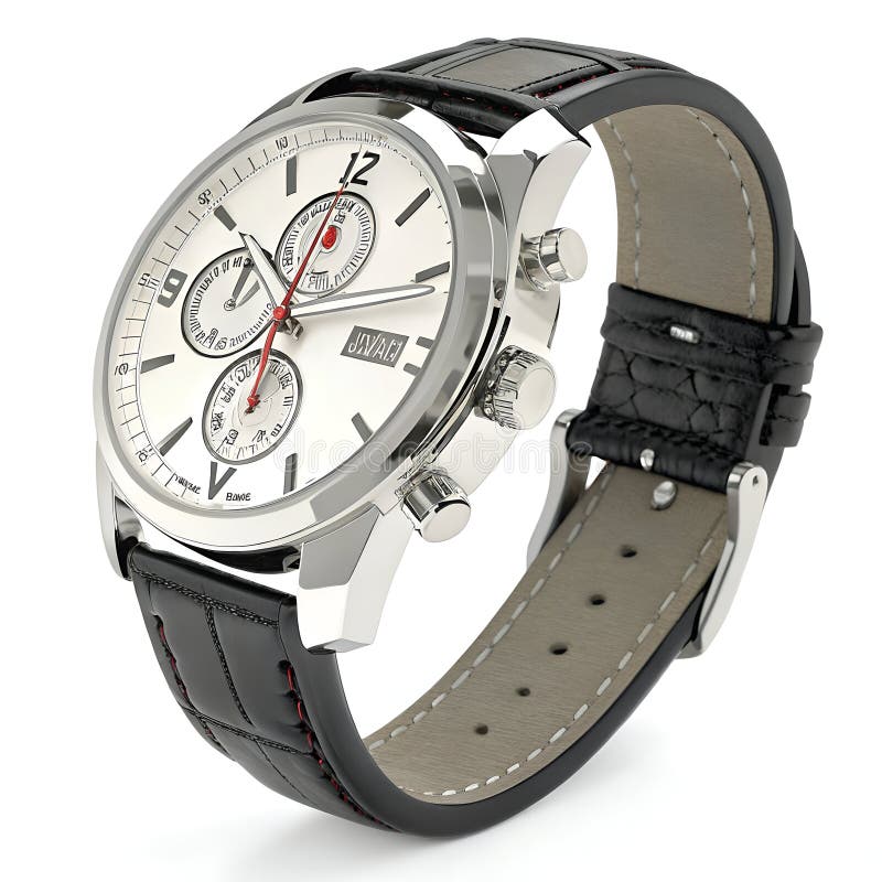 3D Watch Icon Render Isolated on White Background Stock Illustration ...