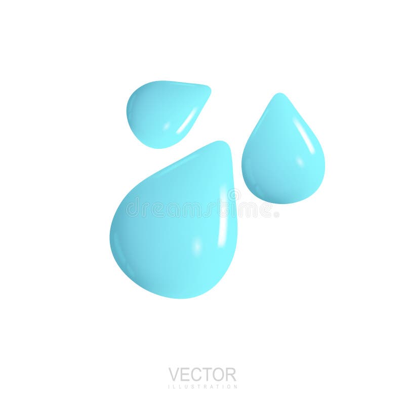 3d Water Drops Isolated on White Background. Water Splash Stock Vector ...