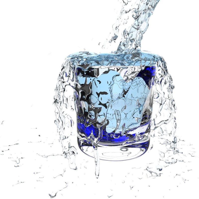 3d water pouring splash stock illustration. Illustration of glass ...