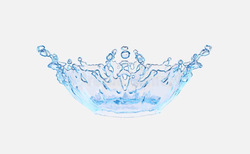 3d Clear Blue Water Scattered Around, Water Splash Transparent ...