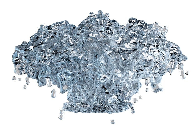 3d Water Splash Transparent, Clear Blue Water Scattered Around Isolated ...