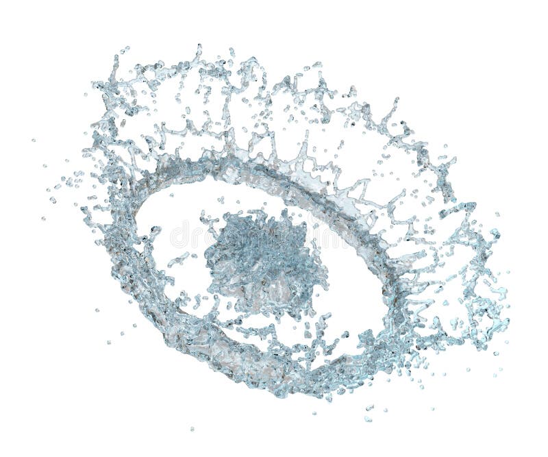 3d Water Splash Transparent, Clear Blue Water Scattered Around Isolated ...