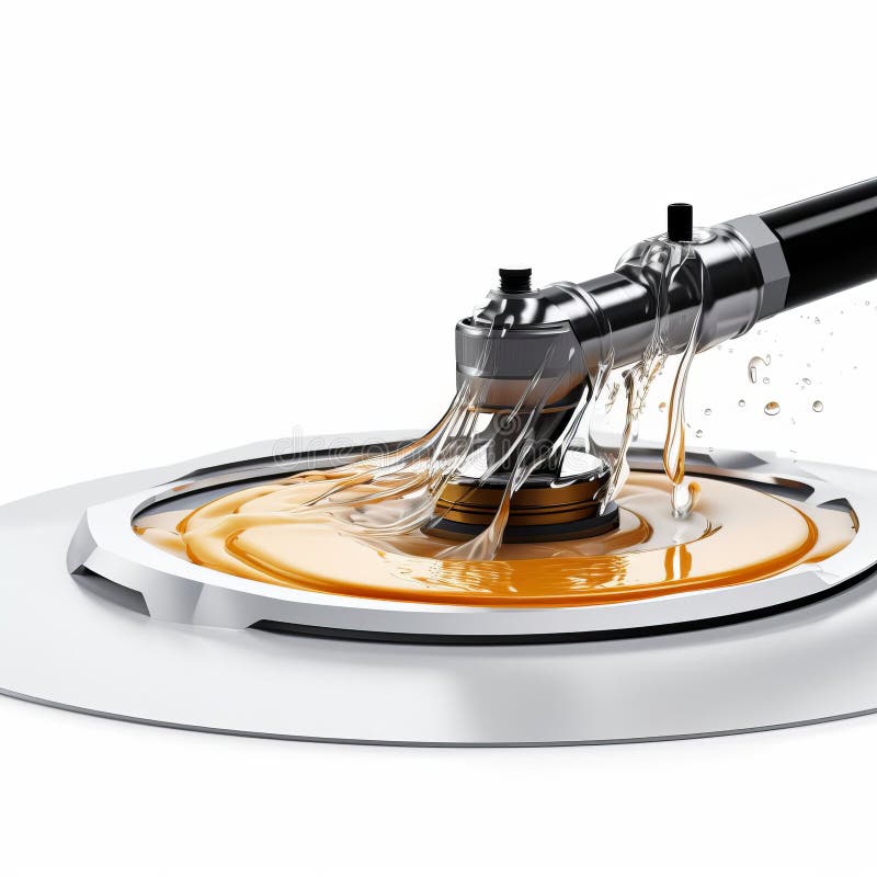 Modern Silver Pipe with Vibrant Orange Liquid Flowing Stock ...