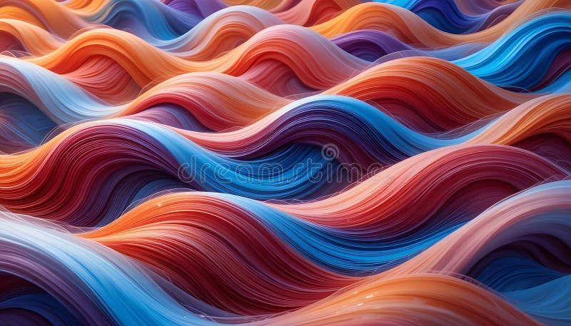 3d Wave Abstract Pattern, Bright Tones, Smooth Transitions, High ...