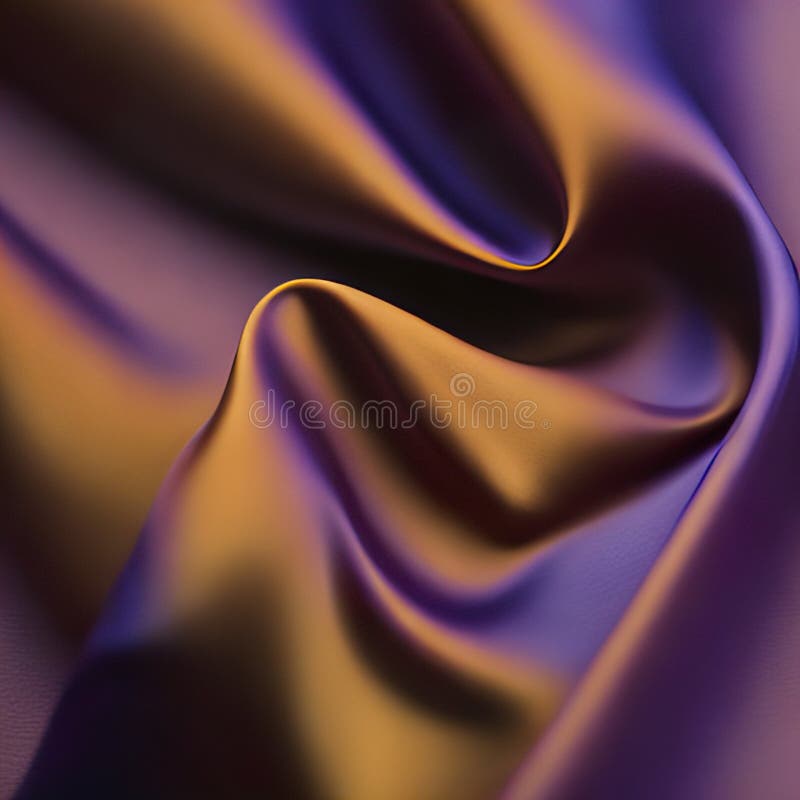 3D Wave Bright Gold and Purple Color Gradient Silk Fabric AI Generated ...