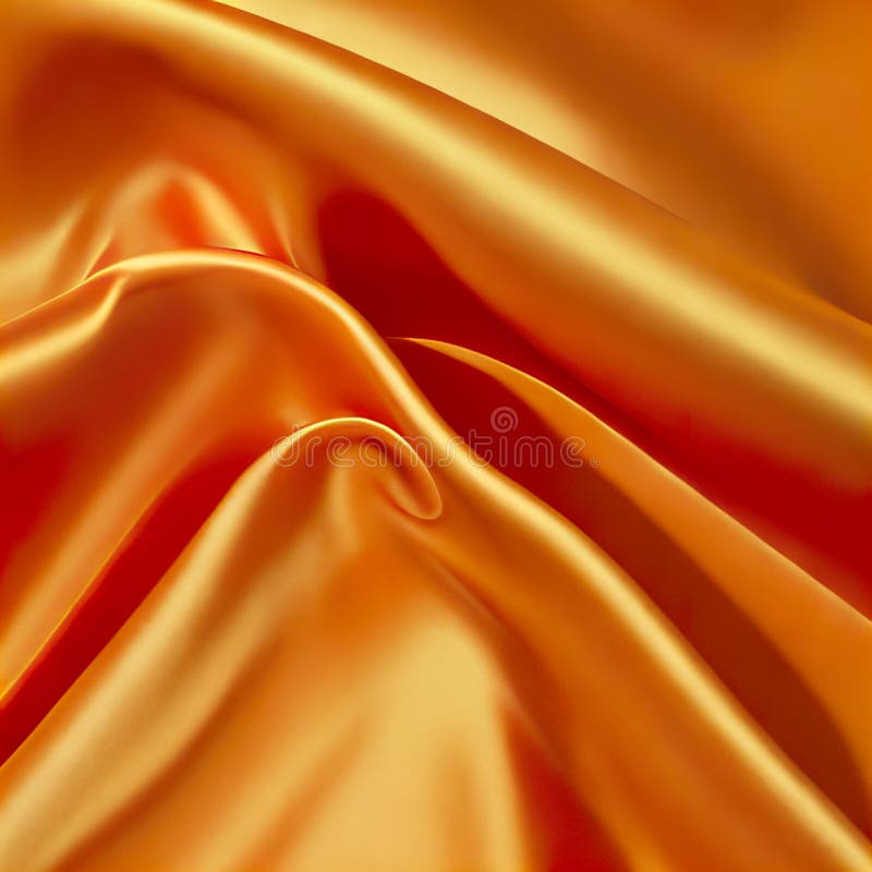 3D Wave Bright Golden Rust Color Gradient Silk Fabric AI Generated ...