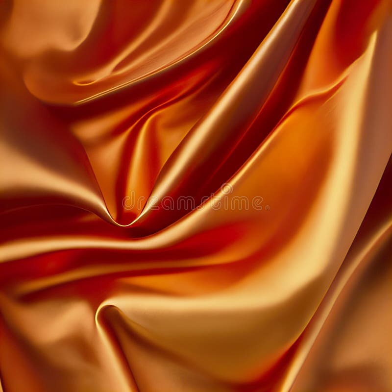 3D Wave Bright Golden Rust Color Gradient Silk Fabric AI Generated ...