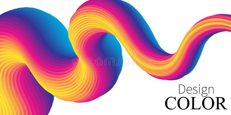 3d Wave. Vibrant Background. Fluid Colors. Vector. Stock Vector ...