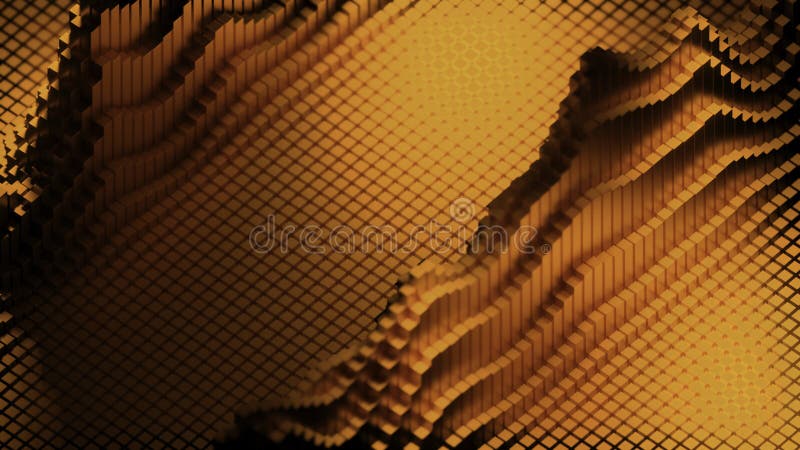 3D Wave Vibrations on Square Field. Design. Rising Waves of Vibrations ...