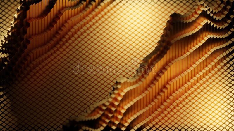 3D Wave Vibrations on Square Field. Design. Rising Waves of Vibrations ...