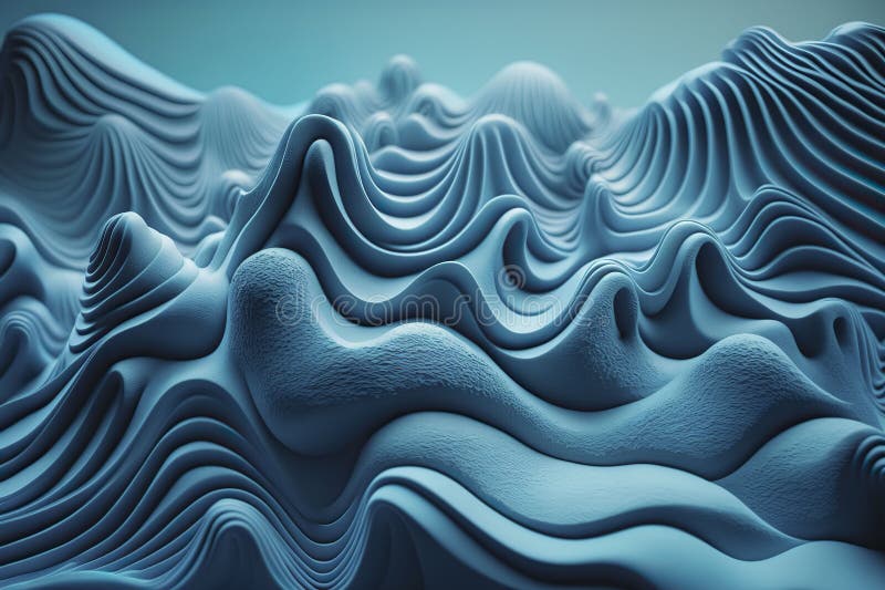 3d Waves Abstract Background. Generative AI Stock Illustration ...