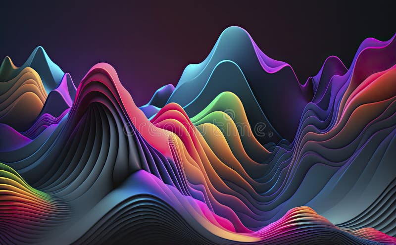 3d Waves Abstract Background. Paper Art Stock Illustration ...
