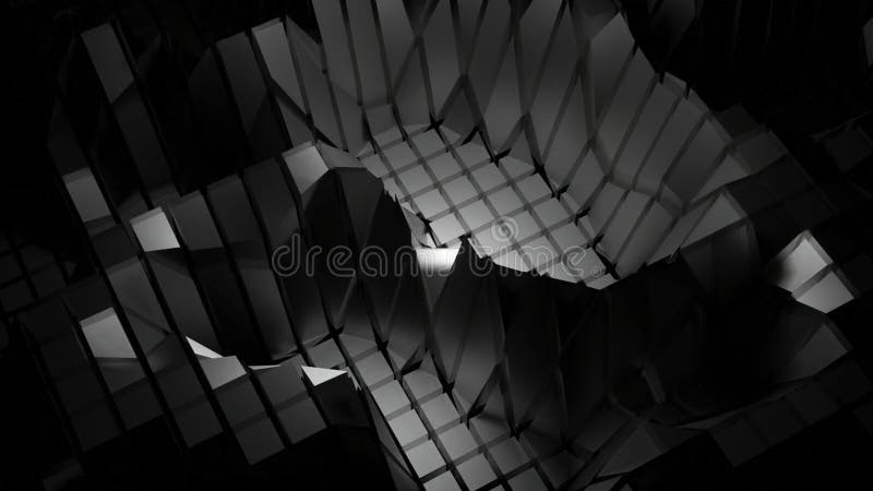 3D Waves on Surface of Shimmering Cubes. Design. Flickering Waves of ...