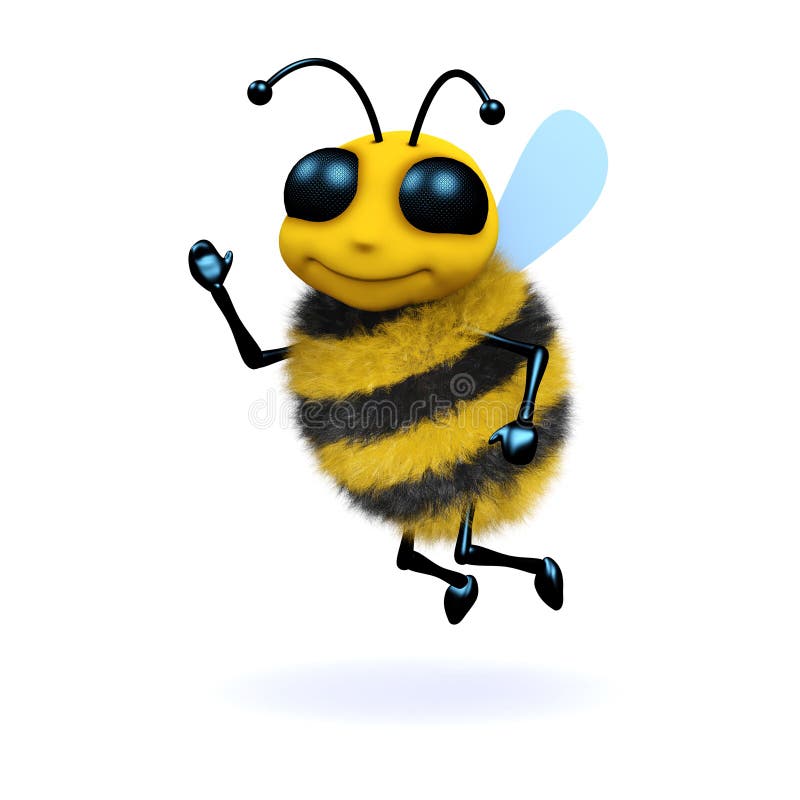 3d Waving bee stock illustration. Illustration of character - 39949417