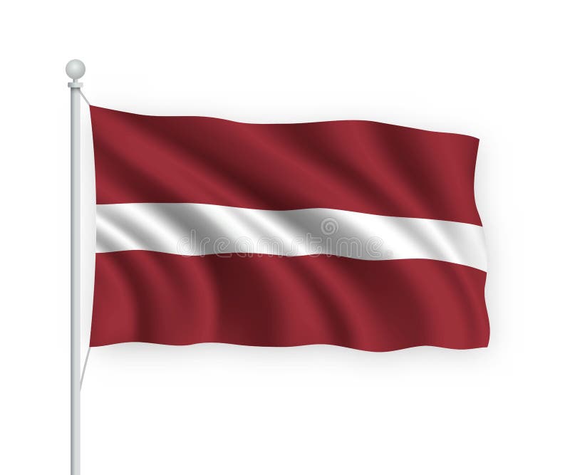 3D Flag of Latvia on Ribbon Stock Vector - Illustration of fabric ...