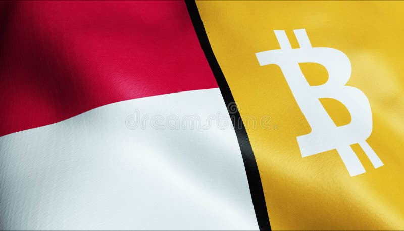 3D Waving Indonesia and Bitcoin Flag Stock Illustration - Illustration ...