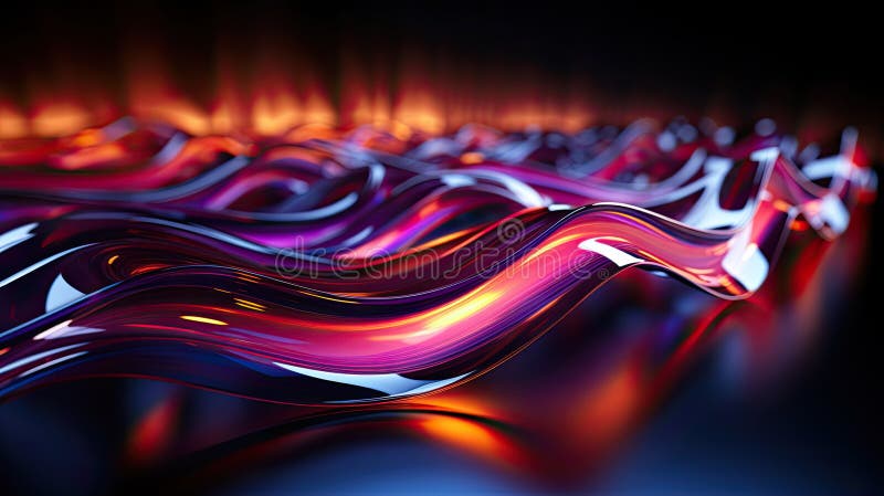 3D Wavy Abstract Technological Background Dynamic Curves Stock Image ...