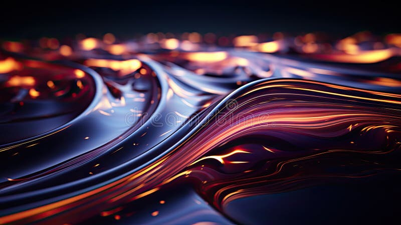 3D Wavy Abstract Technological Background Dynamic Curves Stock Image ...
