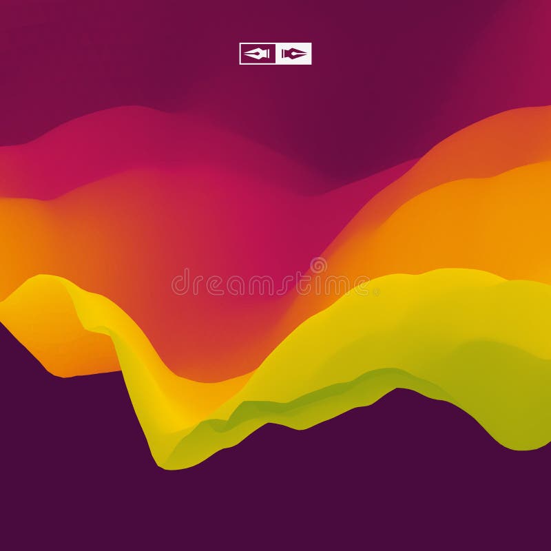 3D Wavy Background. Dynamic Effect. Abstract Vector Illustration ...