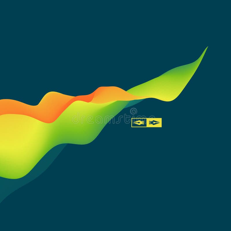 3D Wavy Background. Dynamic Effect. Abstract Vector Illustration ...