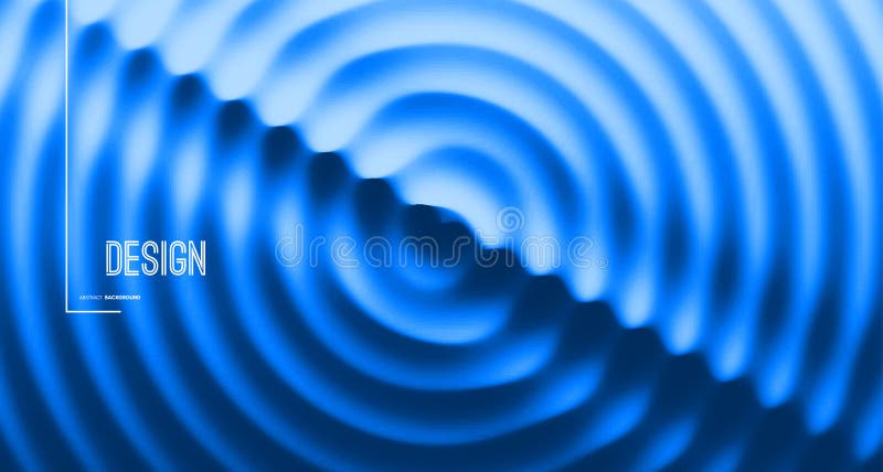 3D Wavy Background with Ripple Effect. Abstract Vector Illustration ...