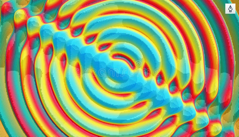 3D Wavy Background with Ripple Effect. Vector Illustration with ...