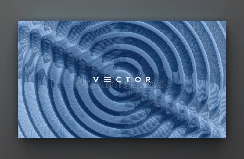 3D Wavy Background with Ripple Effect. Vector Illustration with ...