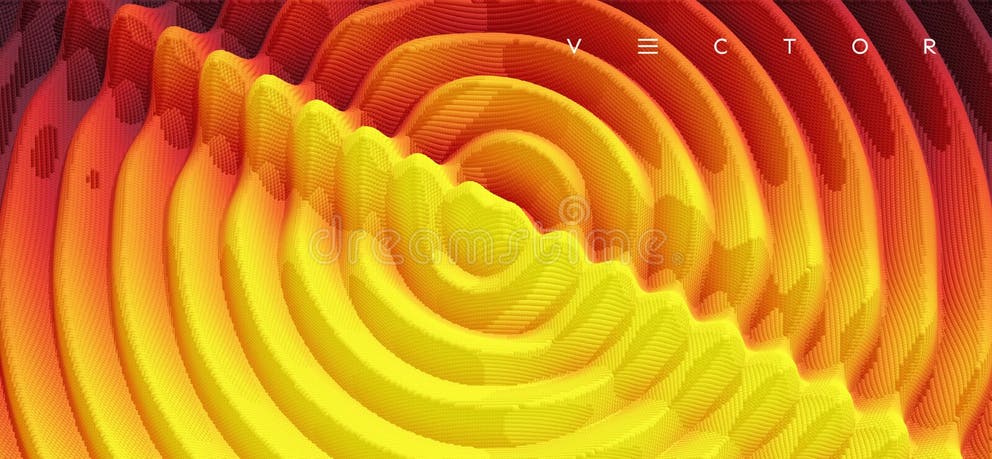 3D Wavy Background with Ripple Effect. Vector Illustration with ...