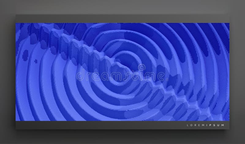 3D Wavy Background with Ripple Effect. Vector Illustration with ...