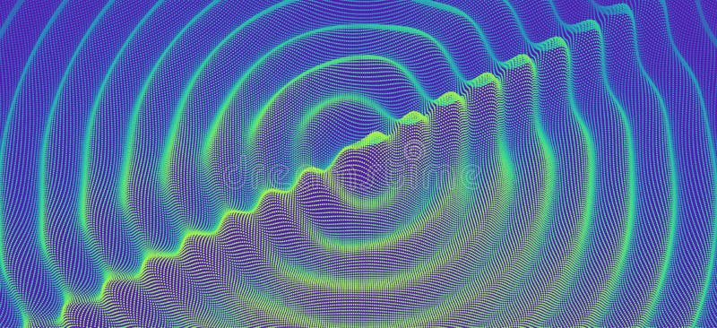 3D Wavy Background with Ripple Effect. Vector Illustration with ...