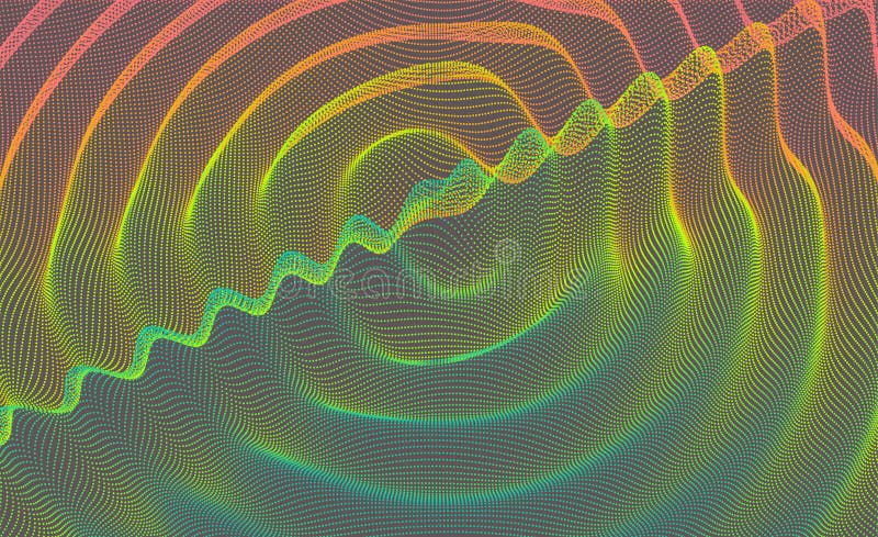 3D Wavy Background with Ripple Effect. Vector Illustration with ...