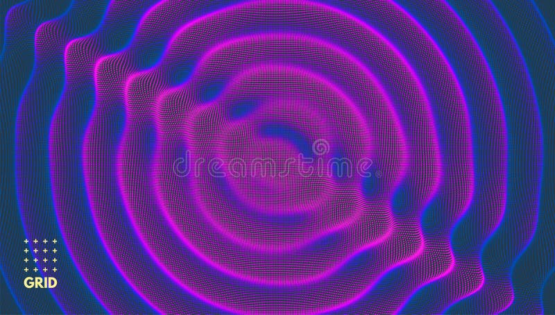 3D Wavy Background with Ripple Effect. Vector Illustration with ...