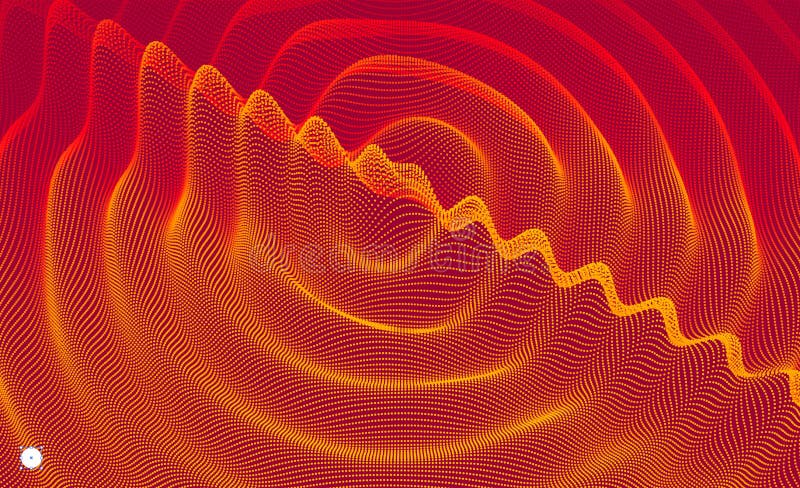 3D Wavy Background with Ripple Effect. Vector Illustration with ...