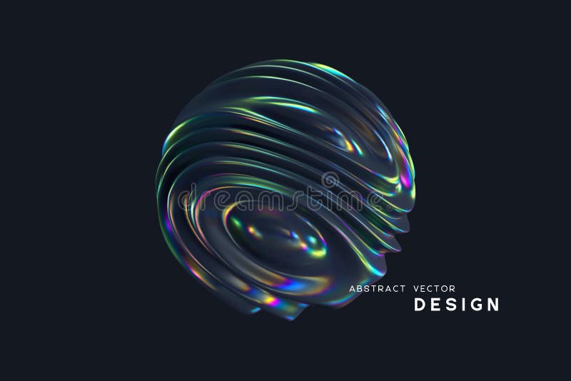 3d Wavy Fluorescent Sphere. Stock Vector - Illustration of ball ...