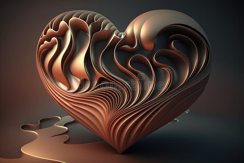 3D Wavy Heart stock illustration. Illustration of decoration - 273120623