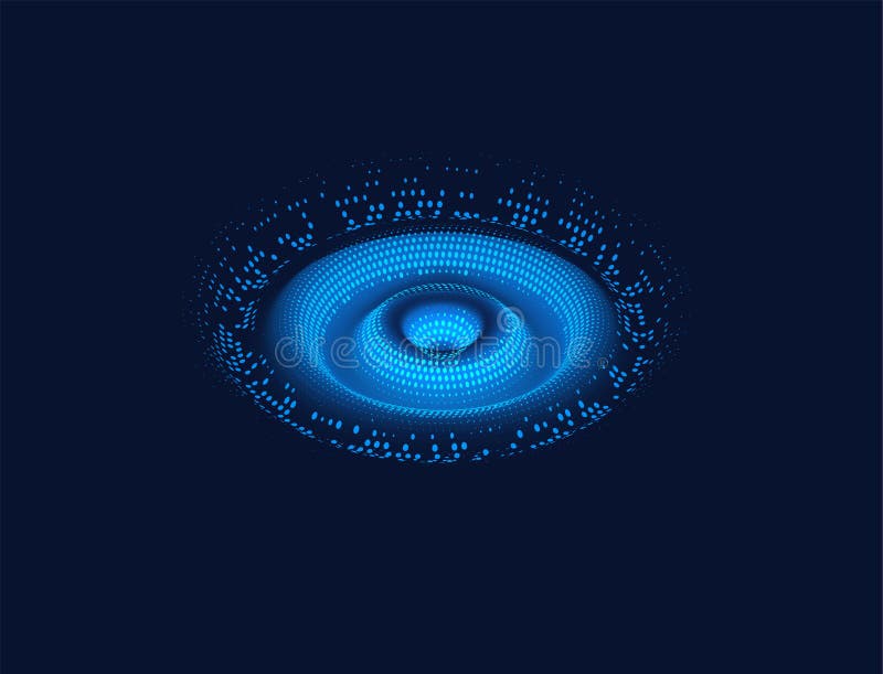 3D Wavy Ripple Effect, Vector Sound Impact Round Dynamic Effect ...