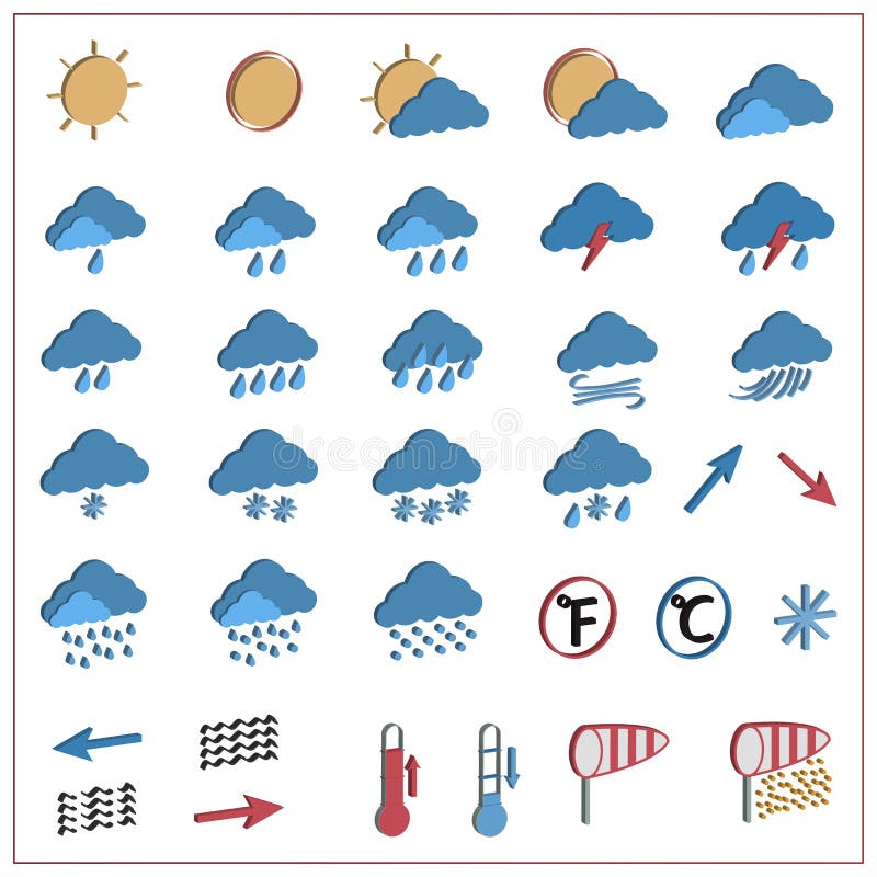 3d weather icons stock vector. Illustration of climate - 85927842