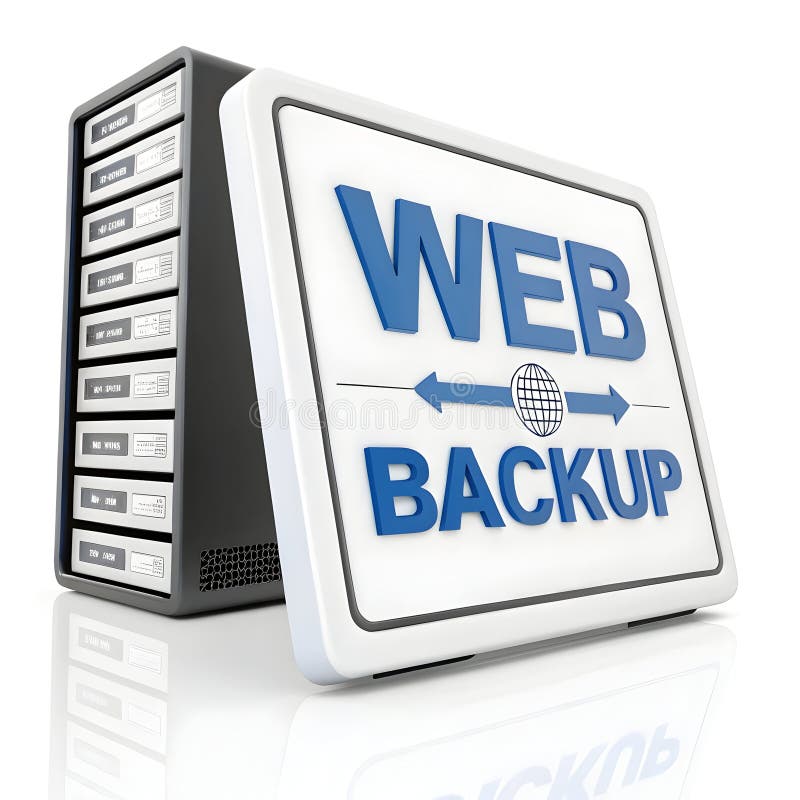 3D Web Backup Isolated on White Background Stock Illustration ...