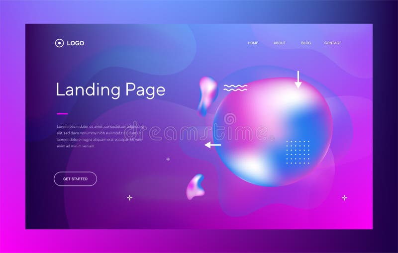 3d Web Banner on Colorful Backdrop. Abstract Layout Template. Trendy ...